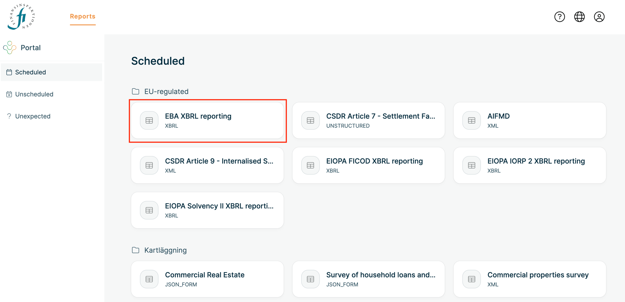 How to submit your Register of Information: Sweden, Fidac portal, Finansinspektionen